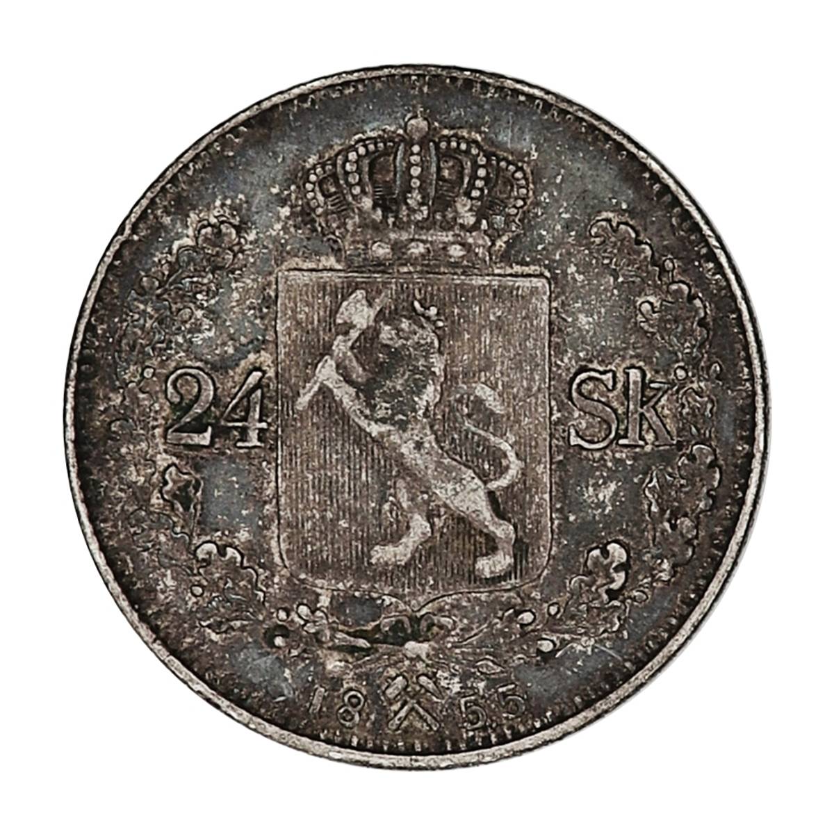 24 skilling 1855, kv. 1/1+ - Naturens Mangfold AS